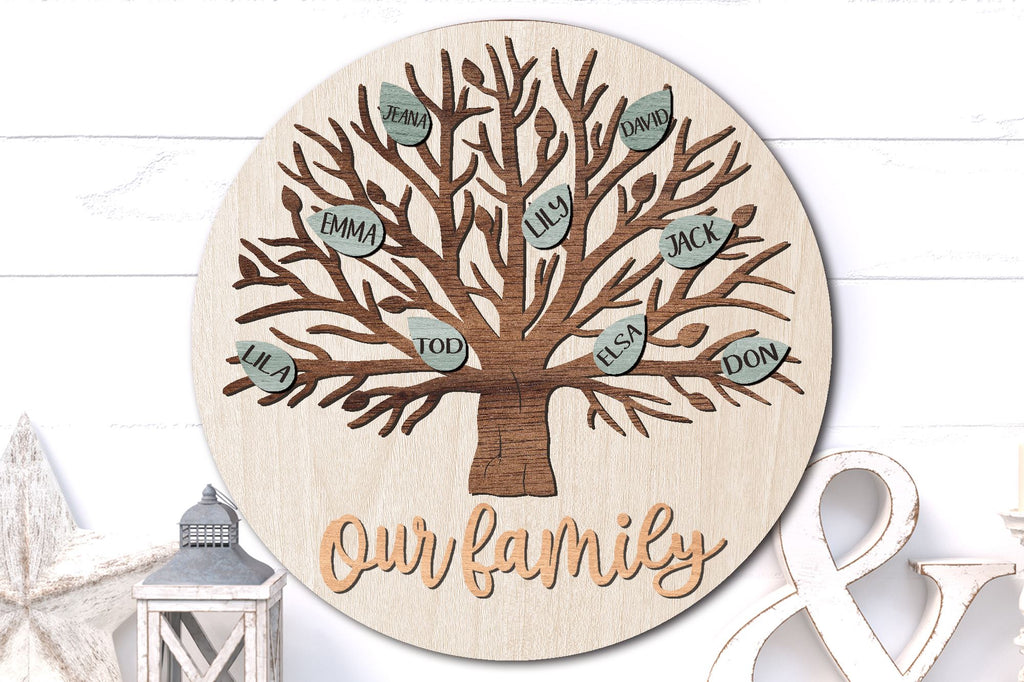 Customizable Family Tree SVG | Family Tree Decor | Family Tree ...