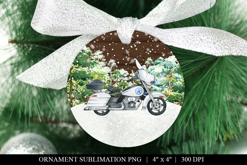 Customizable Police Ornament, Cop Christmas Sublimation PNG - So Fontsy