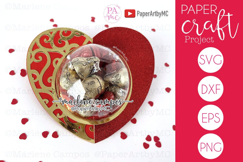 Cut Files Fancy Heart Candy Holder Dome | Valentine's Gift | + TUTORIAL ...