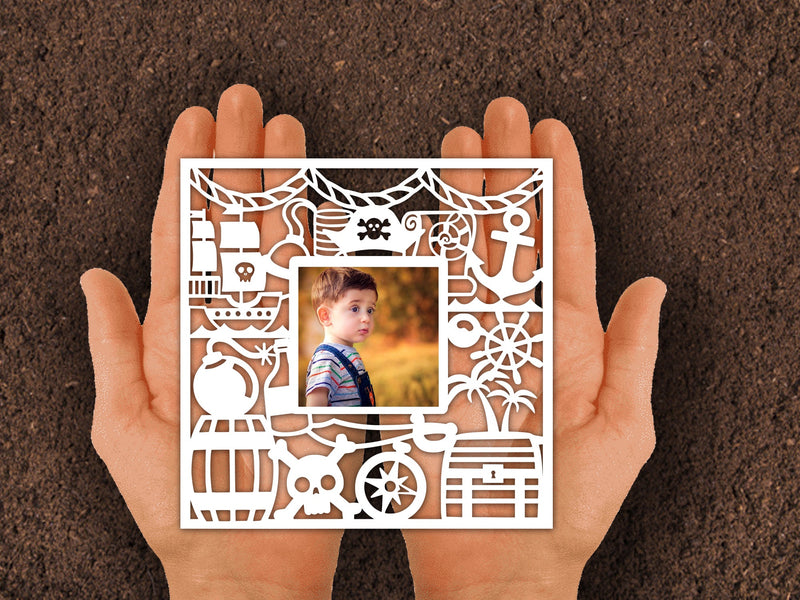 Cut Pirate Photo frame Paper cut - So Fontsy