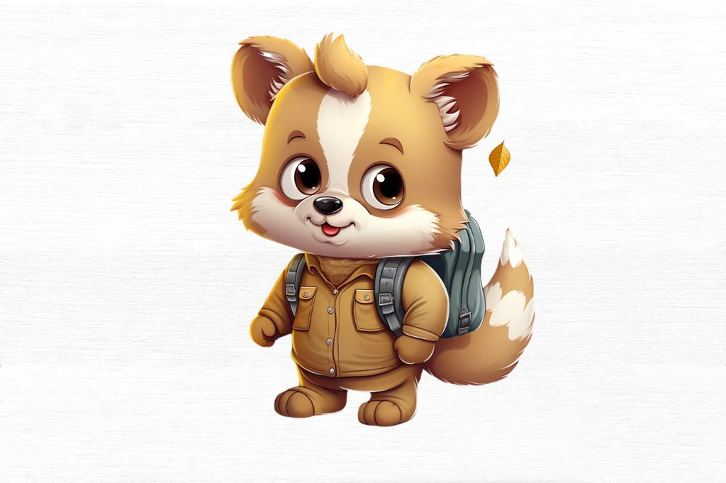 Cute Animal with Backpack Clipart - So Fontsy