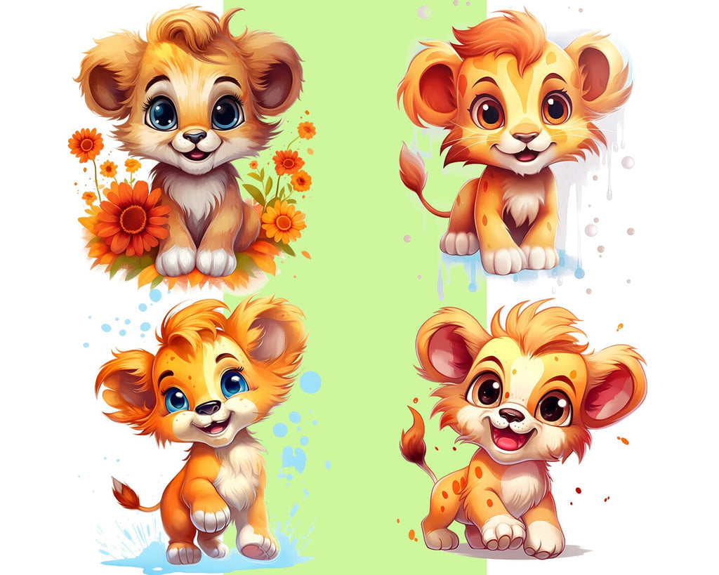 Cute Baby Lion Cub Sublimation JPG PNG - So Fontsy