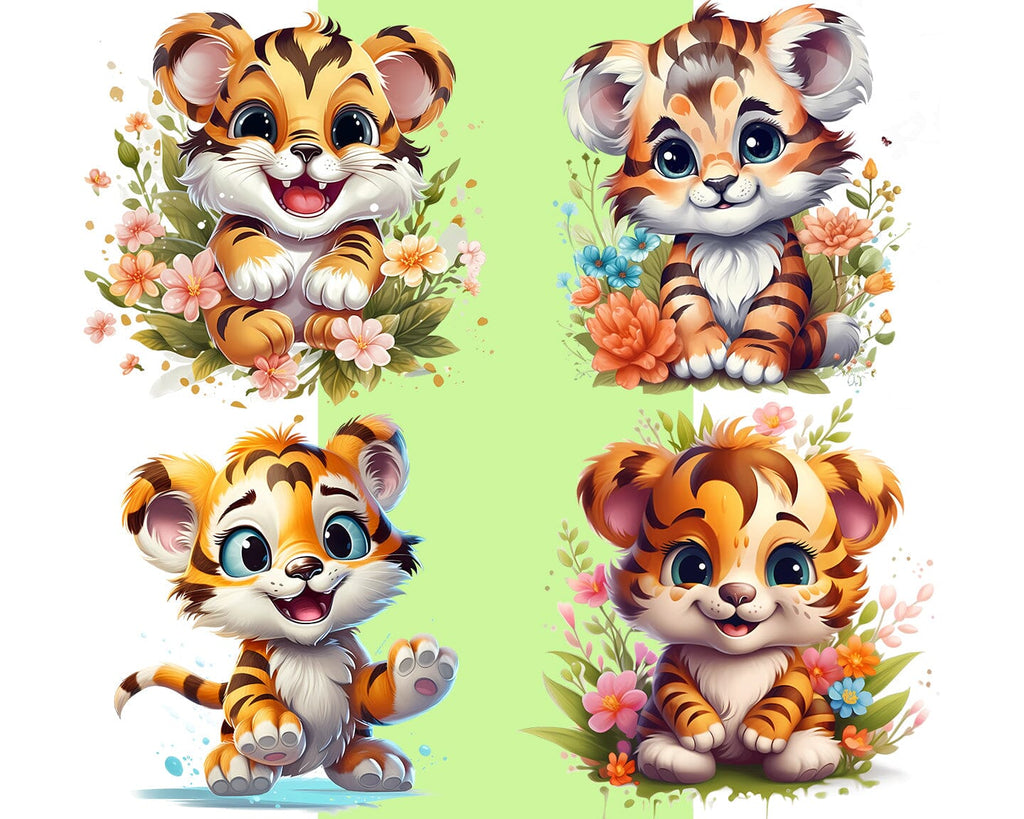 Cute Baby Tiger Sublimation JPG PNG - So Fontsy