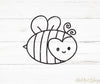 Cute Bee Svg, Kawaii Bee Svg - So Fontsy