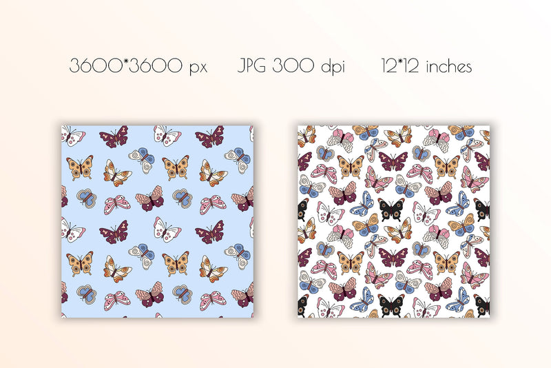 Cute Butterflies Patterns| JPG Digital Paper - So Fontsy