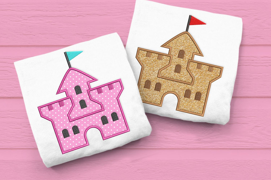 Cute Castle Applique Embroidery - So Fontsy