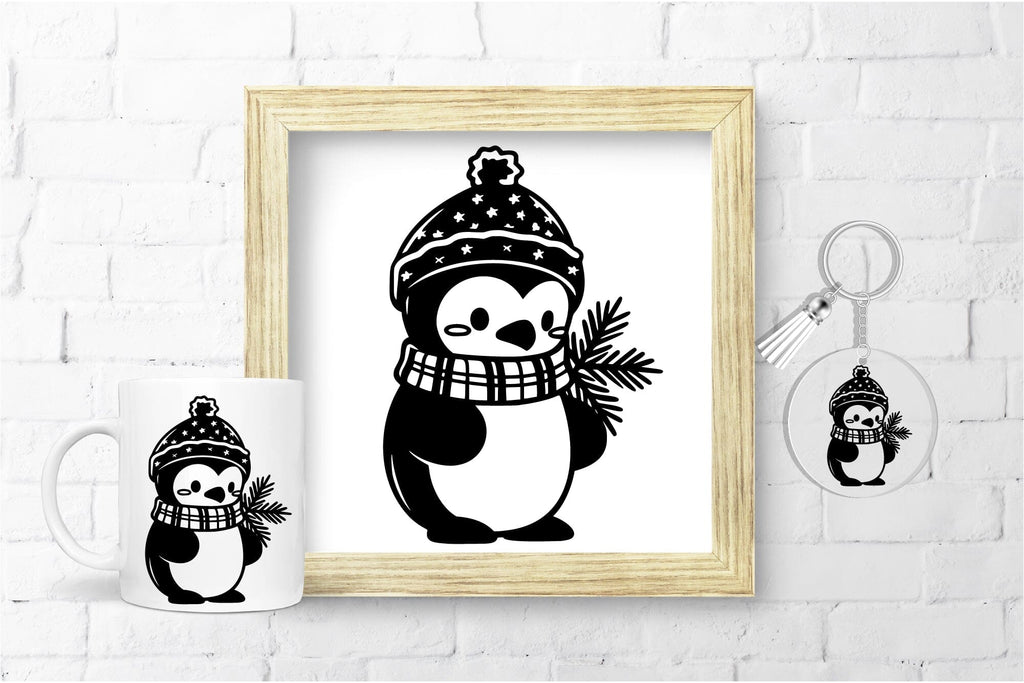 Cute Christmas Penguin SVG Cut File For Cricut Baby Pinguin - So Fontsy