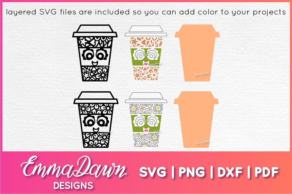 Cute Coffee Cup SVG Bundle - So Fontsy