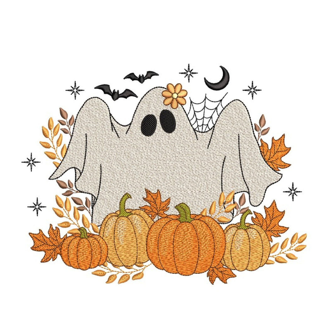 Cute Ghost Embroidery Design, Halloween Ghost Embroidery Design, 4 ...