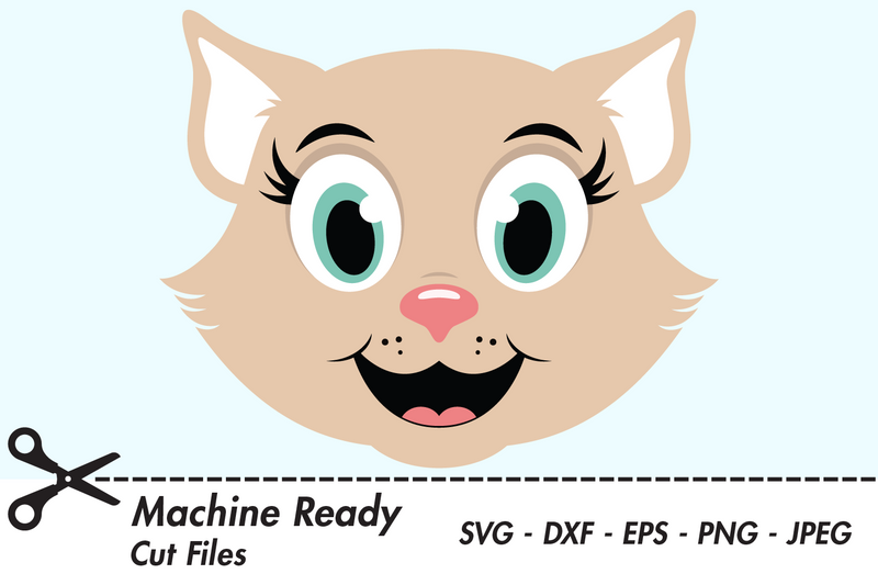 Cute Girl Cat Face | Pet SVG - So Fontsy