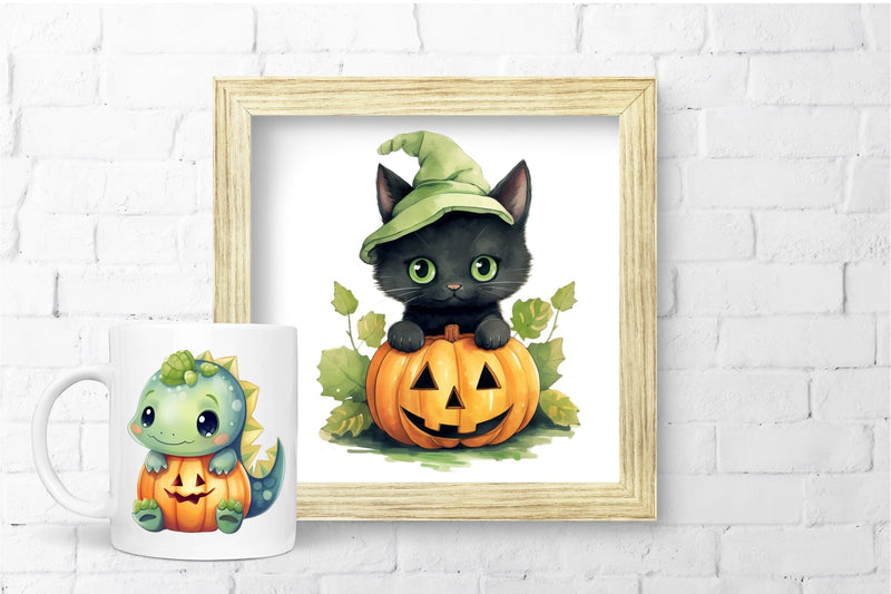 Cute Halloween Sublimation Bundle: PNG Watercolor Clipart - So Fontsy