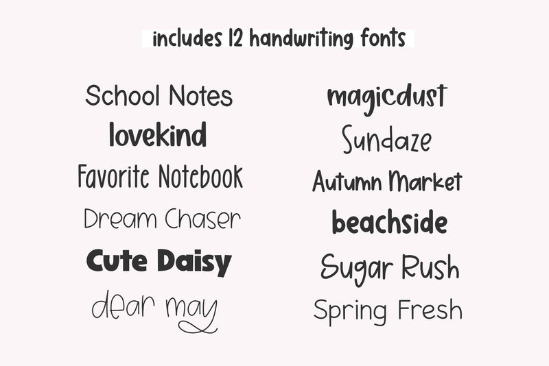 Cute Handwriting Font Bundle - So Fontsy