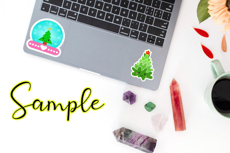 Cute Kawaii Christmas Stickers- Christmas Planner Stickers - So Fontsy