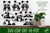 Cute Pandas laser cut file shapes. 8 two layer shapes - So Fontsy