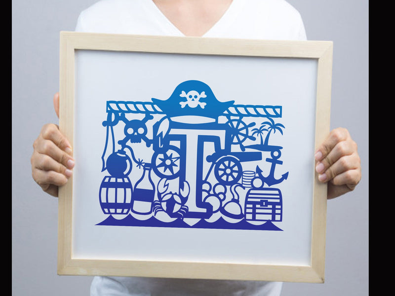 Cute Pirate Alphabets Paper cut - So Fontsy
