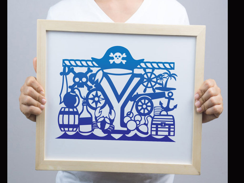 Cute Pirate Alphabets Paper cut - So Fontsy