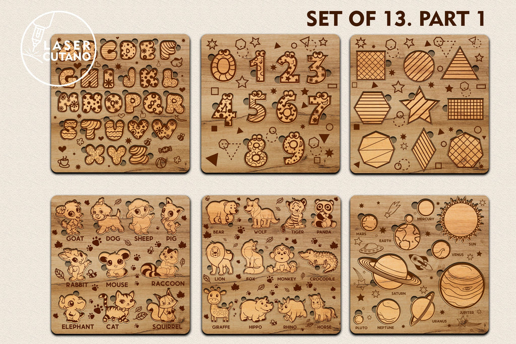 Cute Puzzle Bundle for Kids - So Fontsy