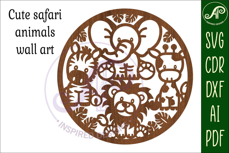 Cute safari animal wall art sign, SVG file. vector file - So Fontsy