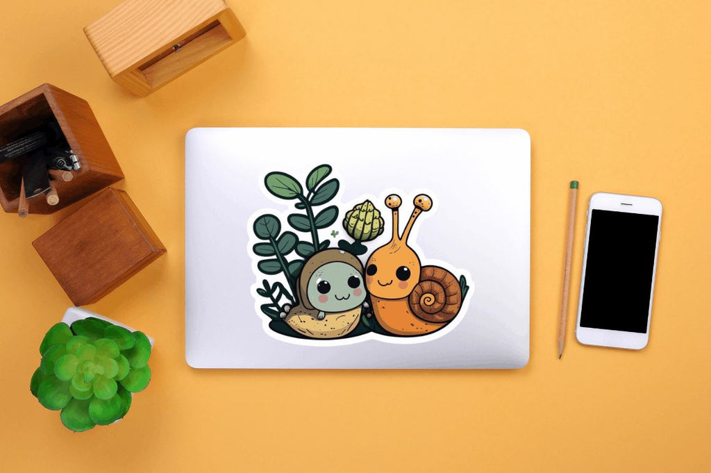 Cute snail Stickers Bundle - So Fontsy