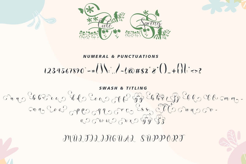 Cute Spring Monogram - So Fontsy