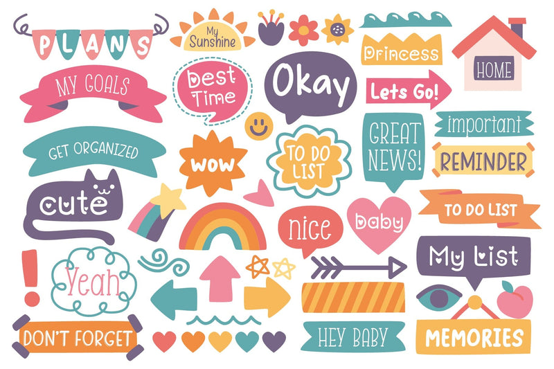 Cute Sticky Notes Font Bundle - So Fontsy