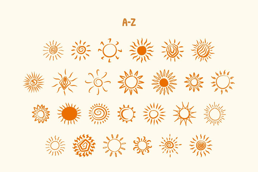 Cute Sun - Dingbat Font - So Fontsy