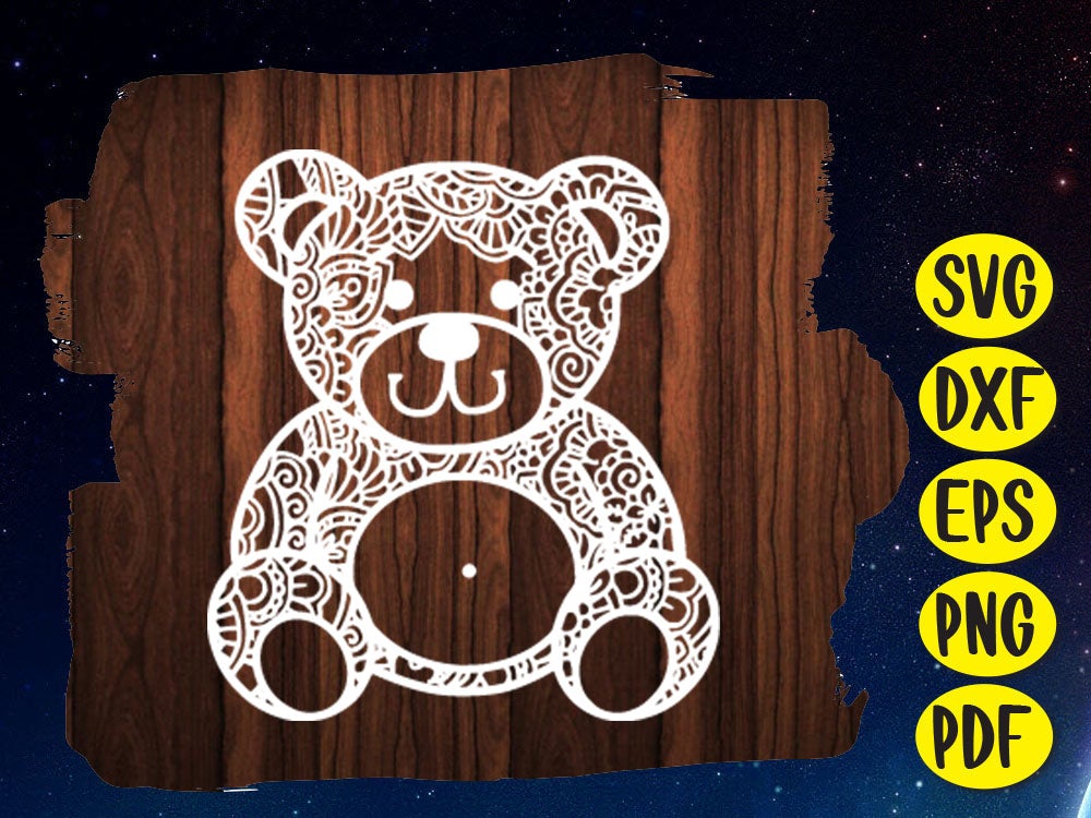 Cute Teddy Bear Paper cut - So Fontsy