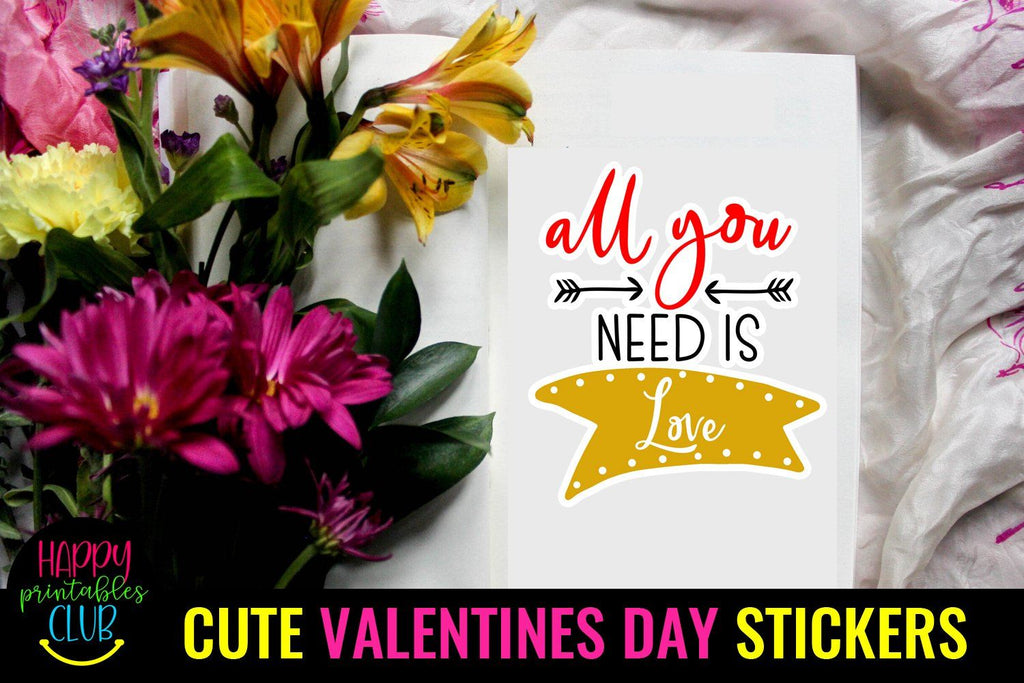 Cute Valentines Day Stickers-Love Romantic Stickers Cute - So Fontsy