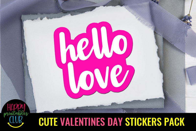 Cute Valentines Day Stickers Pack- Romantic Love Stickers - So Fontsy