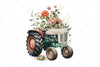 Cute Vintage Farm Tractor Floral Watercolor Clipart Bundle, Sublimation ...