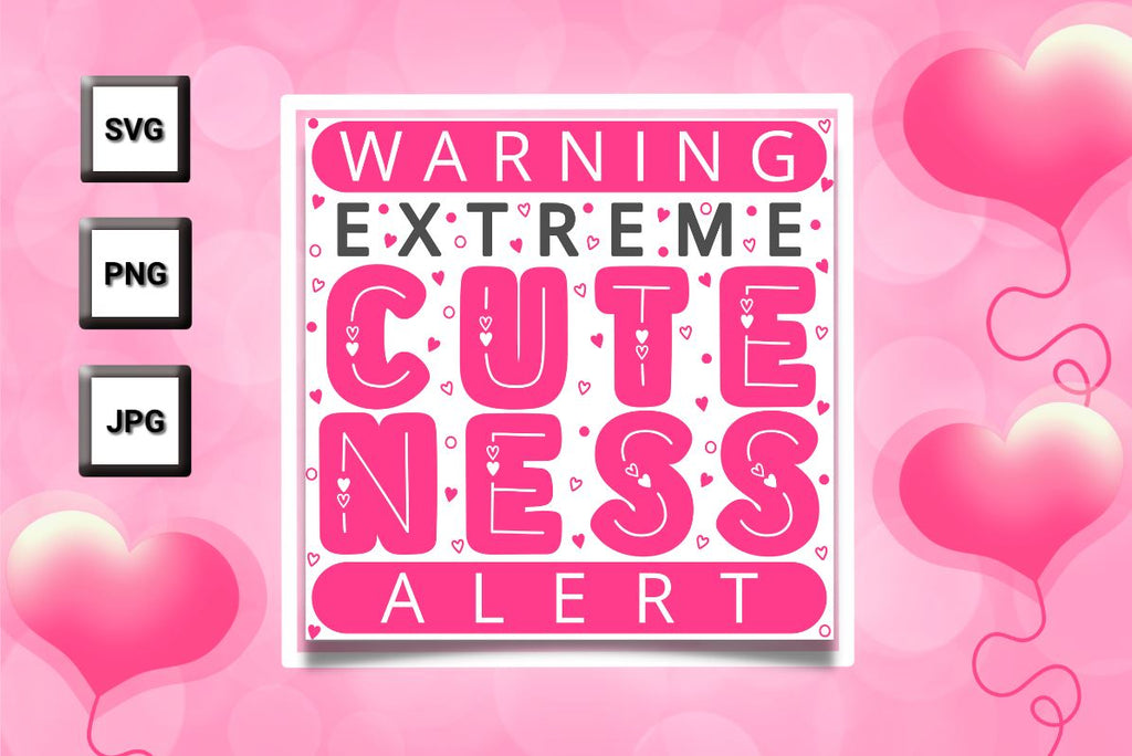 Cuteness Warning: Funny Quote T-Shirt Cut File for Kids in SVG, PNG and ...