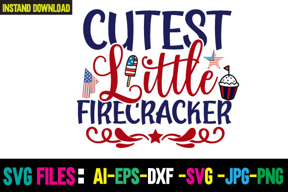 Cutest Little Firecracker SVG Cut File - So Fontsy