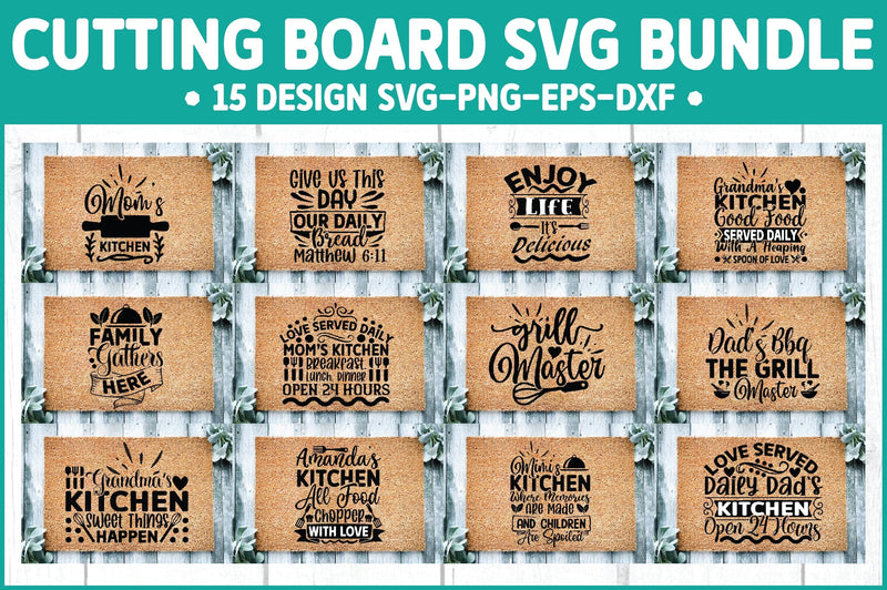 Cutting Board SVG Bundle - So Fontsy