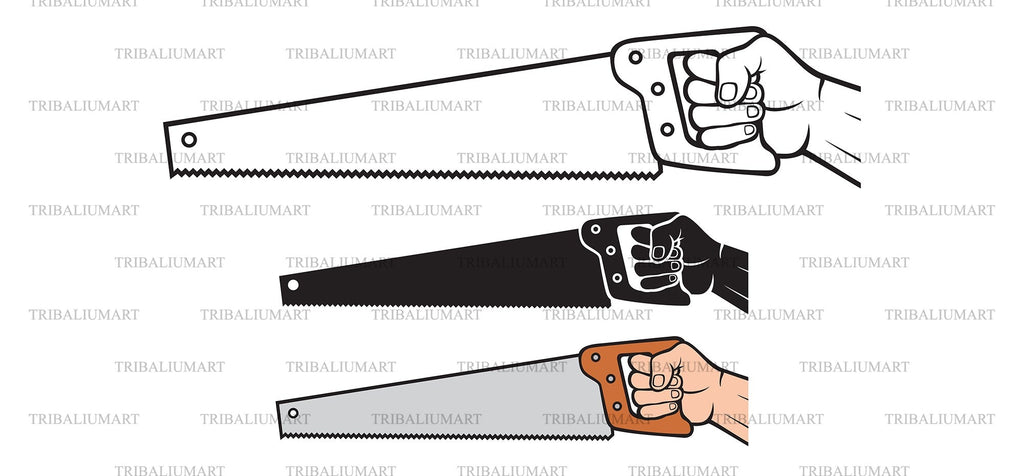 Cutting tree with hand saw. Cut files for Cricut. Clip Art silhouette ...