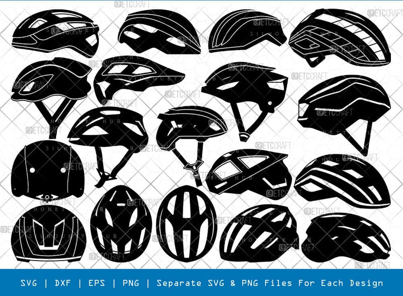 Cycle Helmet Silhouette, Cycle Helmet SVG, Helmet Svg, Bike Helmet Svg ...
