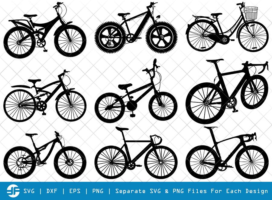 Cycle SVG Cut Files | Bicycle Silhouette Bundle - So Fontsy