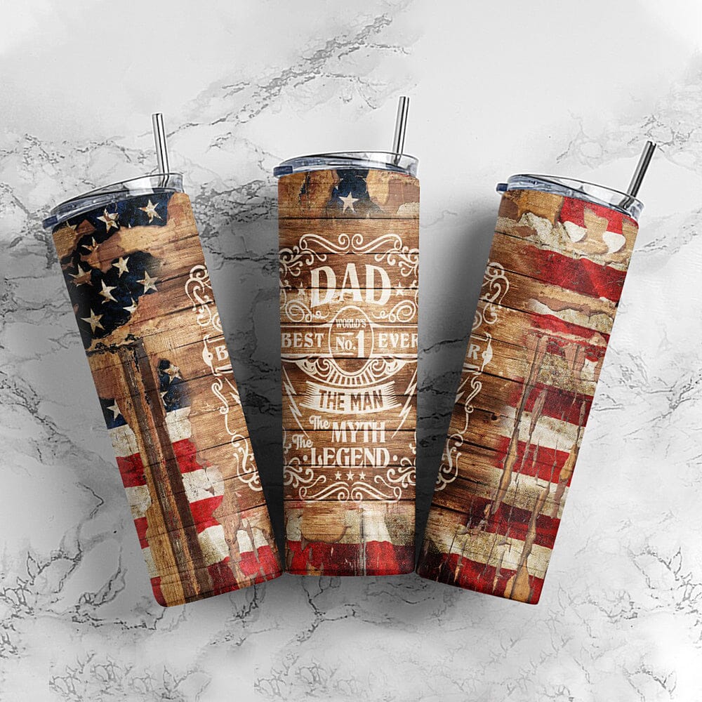 Dad 20oz Skinny Tumbler Sublimation Design Template, Man Myth Legend ...