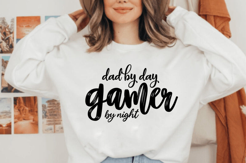 Dad by Day Gamer by Night svg - So Fontsy