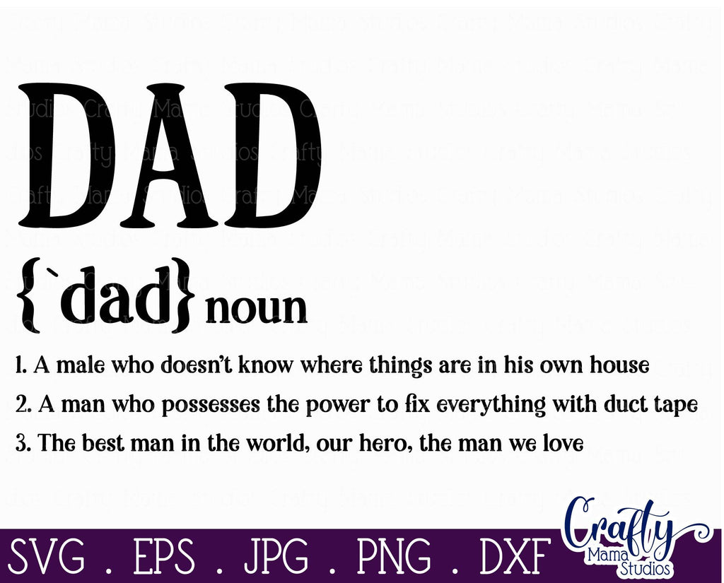 Dad Definition - Father's Day Definition SVG - Funny Family - So Fontsy