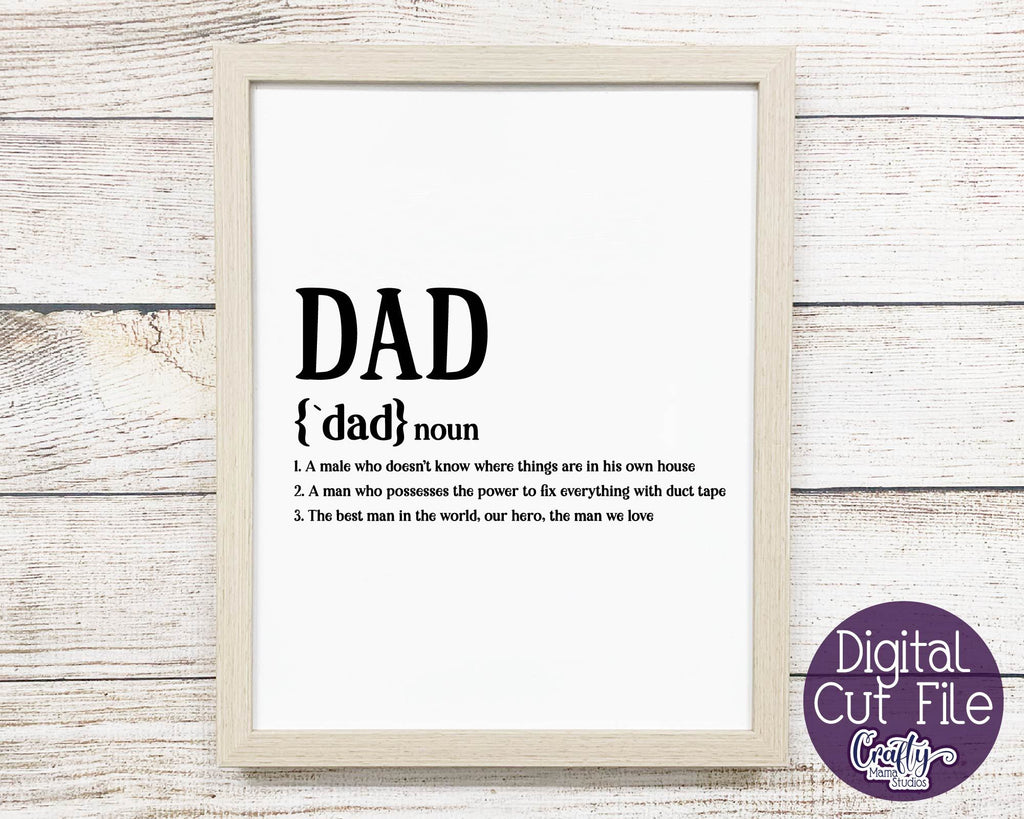 Dad Definition - Father's Day Definition SVG - Funny Family - So Fontsy