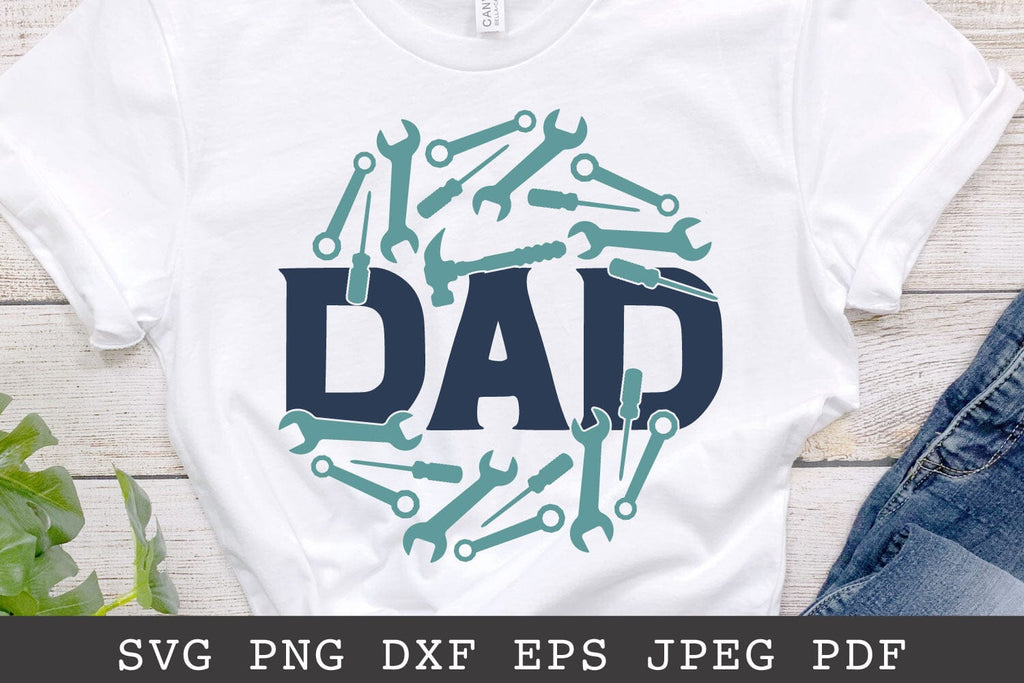 Dad Round Sign SVG Fathers Day Gift, Mechanic, Garage Door Sign - So Fontsy