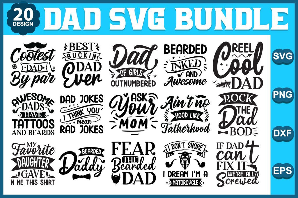 Dad SVG Bundle.Father's SVG Cut Files, Layered Cut File Cricut, - So Fontsy