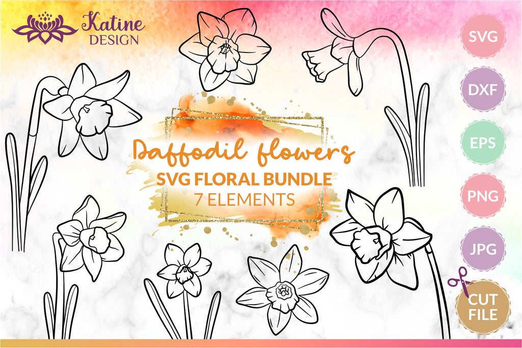 Daffodil SVG, Daffodil Clipart, Spring Flower SVG, Flower SVG, Floral ...