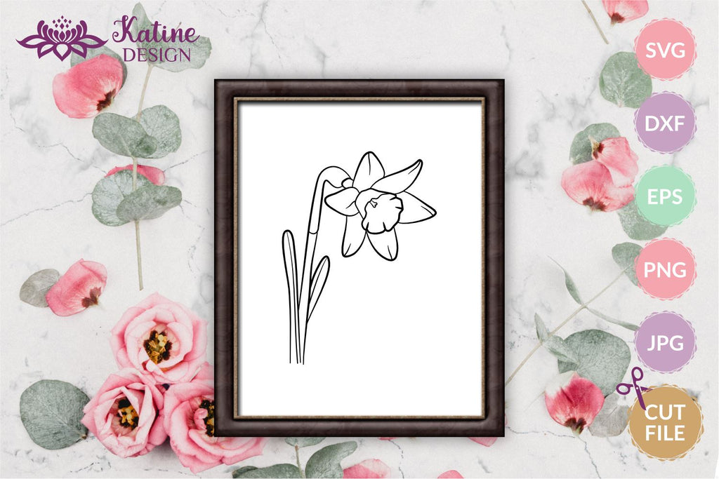 Daffodil SVG, Daffodil Clipart, Spring Flower SVG, Flower SVG, Floral ...