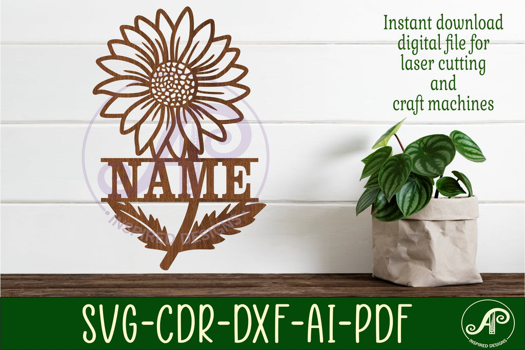 Daisy Name sign SVG laser cut template digital - So Fontsy