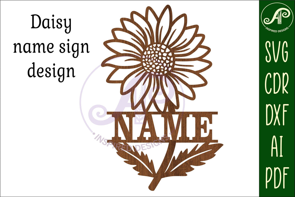 Daisy Name sign SVG laser cut template digital - So Fontsy