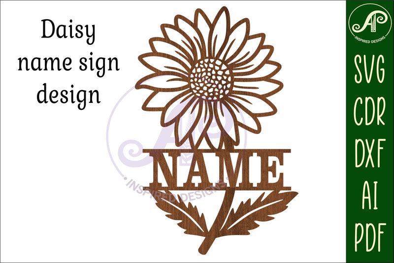 Daisy Name sign SVG laser cut template digital - So Fontsy