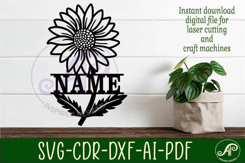 Daisy Name sign SVG laser cut template digital - So Fontsy