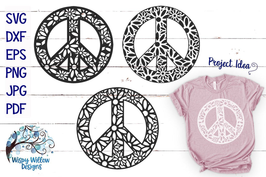 Daisy Peace Sign SVGs - So Fontsy