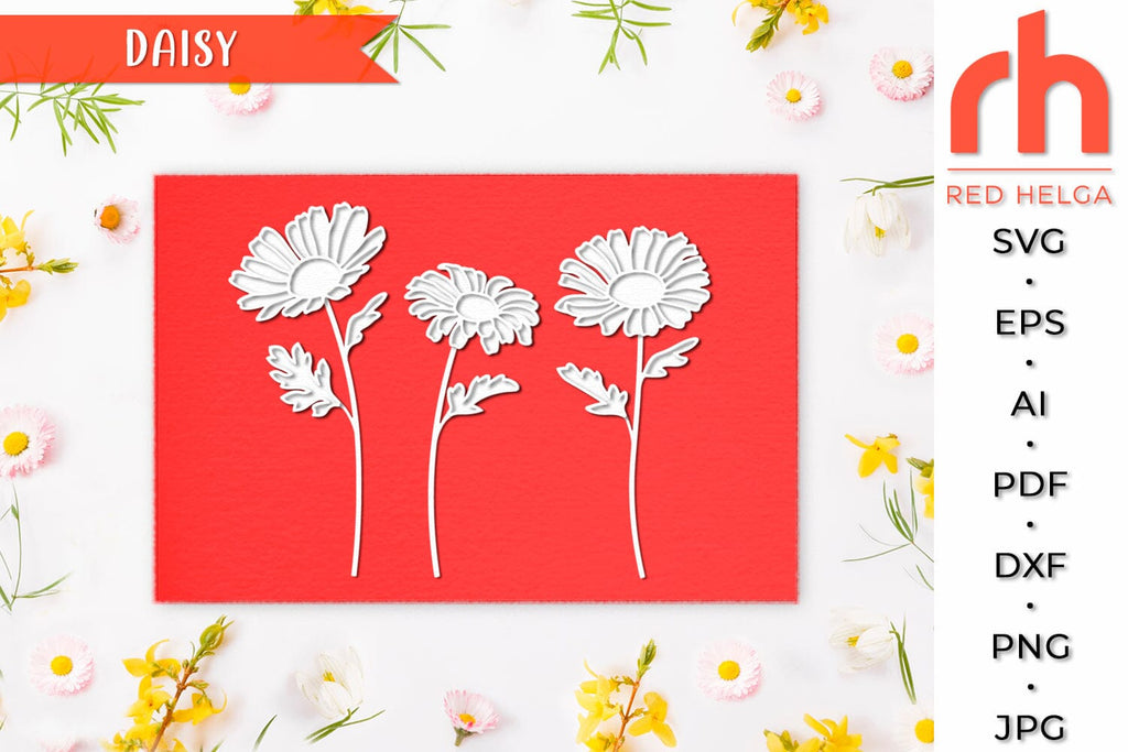 Daisy SVG, Daisy Cut File, April Birth Plant DXF, Layered Flower, Aries ...